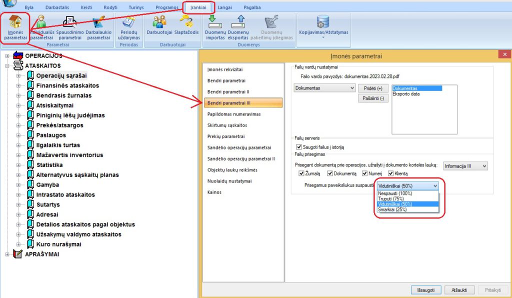 Foto, PDF ir kitų dokumentų siuntimas/segimas į programą Finvalda iš ...